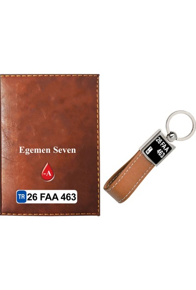 Promosyon Denizi Plakanıza ve Kan Gurubunuza Özel Taba Ruhsat Kabı ve Anahtarlık