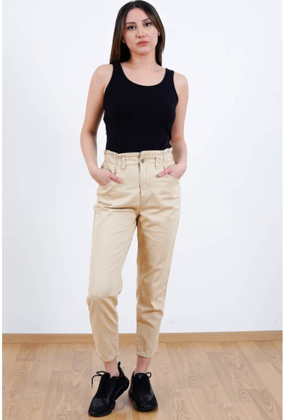 Trender Kadın Kanvas Pantolon Bej 258