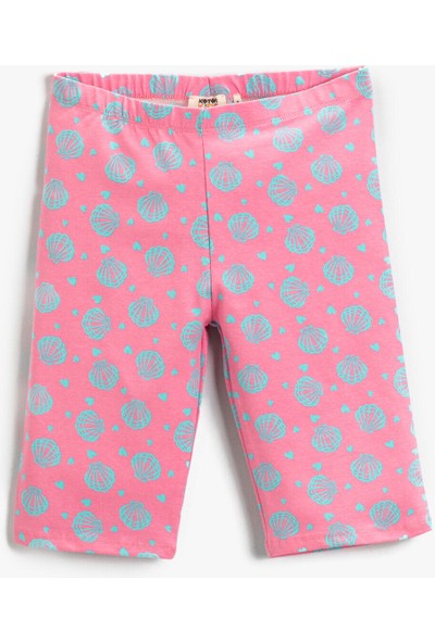 Koton Kız Çocuk Deniz Kabuğu Baskılı Diz Boyu Tayt Pamuklu Koton Kız Çocuk Deniz Kabuğu Baskılı Diz Boyu Tayt Pamuklu