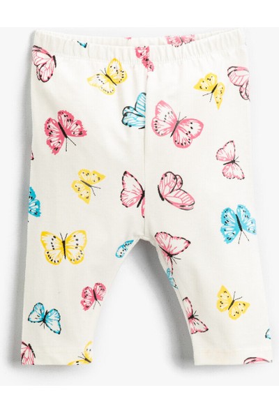 Koton 2SMG40029AK Lastikli Dar Kalıp Baskılı Çok Renkli Bebek Tayt