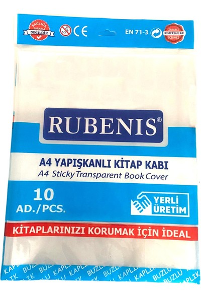 Rubenis A4 Yapışkanlı Buzlu Şeffaf Kitap Kabı 10'lu Farklı Renk Seçenekleriyle Rubenis A4 Yapışkanlı Buzlu Şeffaf Kitap Kabı 10'lu Farklı Renk Seçenekleriyle