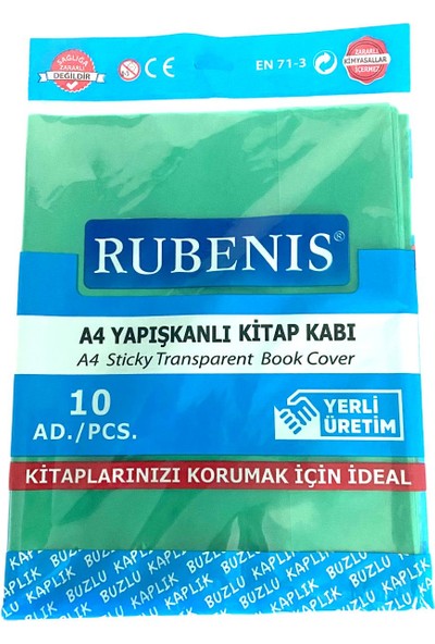 Rubenis A4 Yapışkanlı Buzlu Şeffaf Kitap Kabı 10'lu Farklı Renk Seçenekleriyle Rubenis A4 Yapışkanlı Buzlu Şeffaf Kitap Kabı 10'lu Farklı Renk Seçenekleriyle