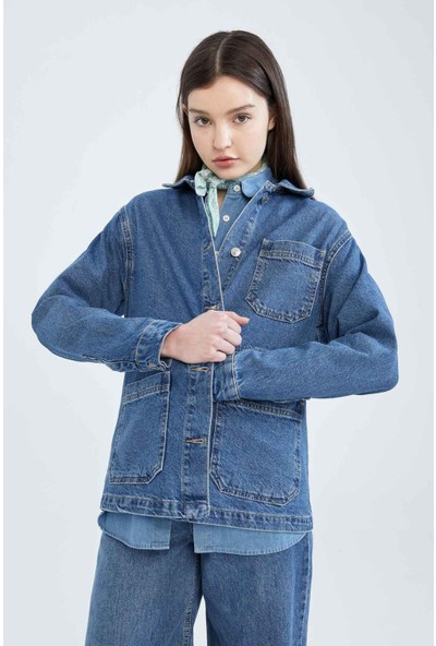 DeFacto Oversize Fit Worker Jean Ceket X3836AZ22SM