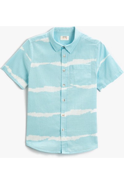 Koton Batik Desenli Kısa Kollu Tek Cepli Düğmeli Gömlek Pamuklu