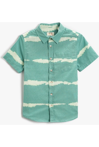 Koton Erkek Çocuk Batik Desenli Kısa Kollu Tek Cepli Düğmeli Gömlek Pamuklu