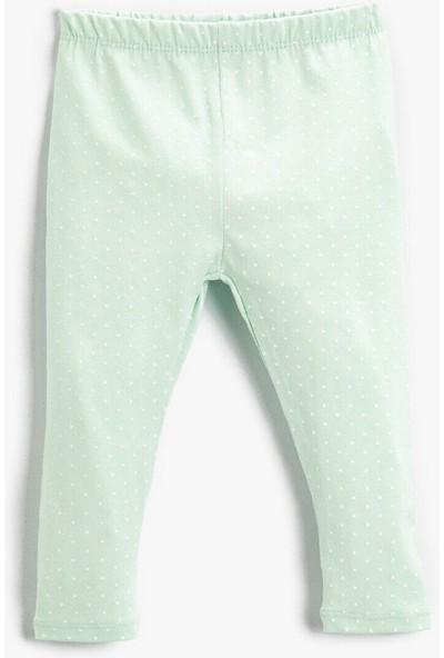 Koton 2SMG40032AK Lastikli Dar Kalıp Mint Kız Çocuk Tayt