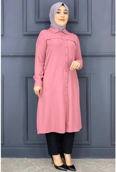 Moda Eminler Kadın Kare Moda Eminlertalli Tesettür Gömlek