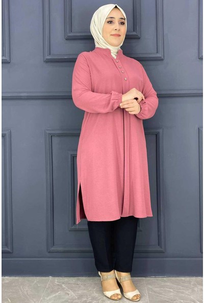 Moda Eminler Düğme Detaylı Tunik