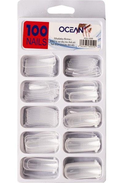 Ocean 100'LÜ Kutulu Poly Gel Protez Takma Tırnak