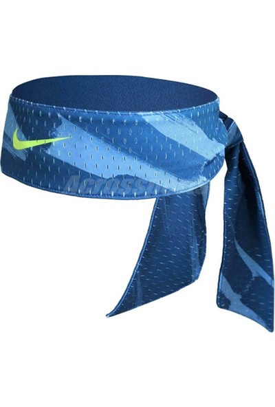 Nike Dri Fit Head Tie Bandana Çift Taraflı Tenisçi Kafa Bandı Desenli Mavi Nike Dri Fit Head Tie Bandana Çift Taraflı Tenisçi Kafa Bandı Desenli Mavi