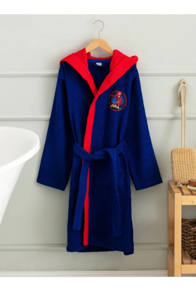 Zambak Tekstil Spiderman Lisanslı Lacivert Erkek Çocuk Bornozu Zambak Tekstil Spiderman Lisanslı Lacivert Erkek Çocuk Bornozu