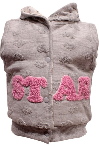 Kız Erkek Bebek Desenli Kapşonlu Kolsuz Yelek Kız Erkek Bebek Desenli Kapşonlu Kolsuz Yelek