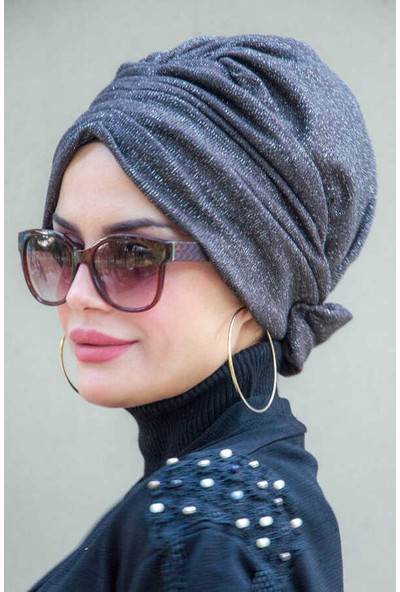 Aişe Tesettür Füme Abiye Hazır Türban Bone - 60300