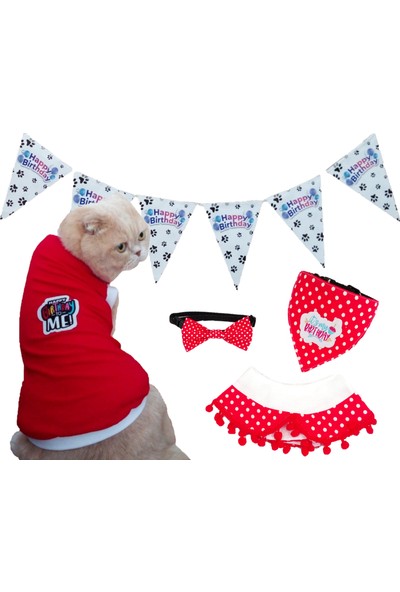 Stylie Doğum Günü Özel 5li Set, Kedi ve Küçük Irk Köpek, Kırmızı Stylie Doğum Günü Özel 5li Set, Kedi ve Küçük Irk Köpek, Kırmızı