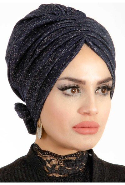 Aişe Tesettür Lacivert Abiye Hazır Türban Bone - 60300