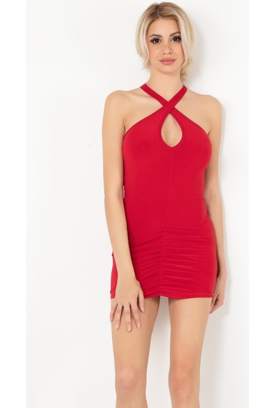 Phevos Miorre Çapraz Sırt Detaylı Mini Elbise Phevos Miorre Çapraz Sırt Detaylı Mini Elbise