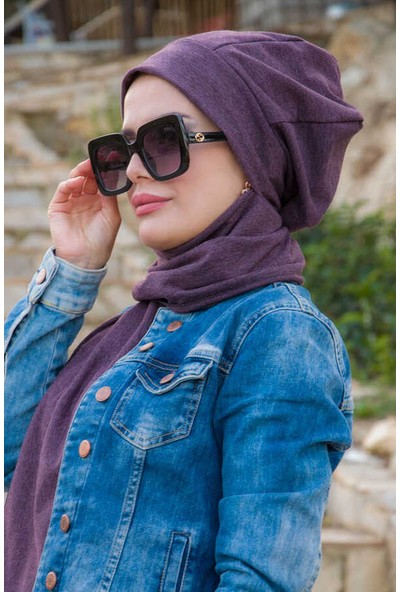 Aişe Tesettür Mürdüm Atkılı Bere - 30201 Aişe Tesettür Mürdüm Atkılı Bere - 30201