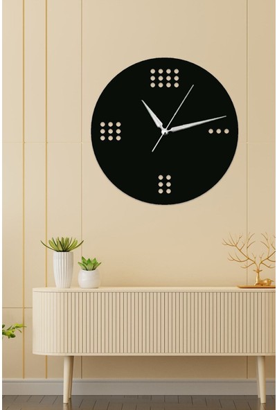 Gibella 30 Dot Siyah Lazer Kesim 30X30 Duvar Saati Gibella 30 Dot Siyah Lazer Kesim 30X30 Duvar Saati