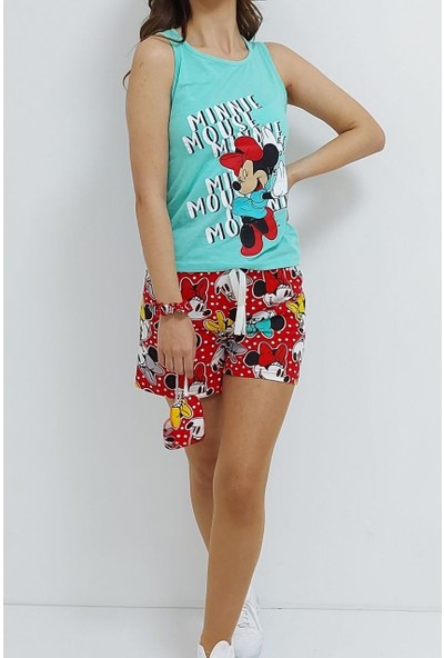 İnobag Baskılı Pijama Takımı Turkuaz