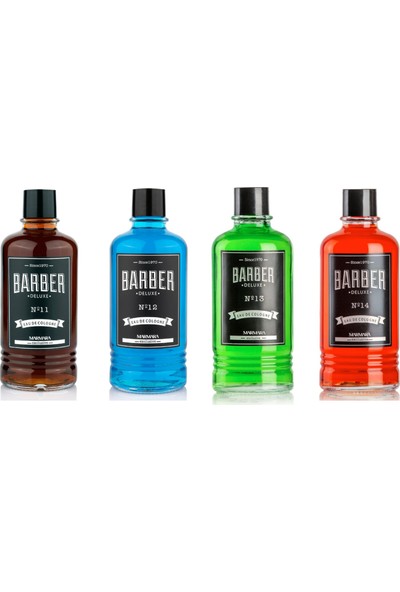 Barber Kolonya 400ML Deluxe Cam Şişe 4'lü Set (No : 11-12-13-14) Barber Kolonya 400ML Deluxe Cam Şişe 4'lü Set (No : 11-12-13-14)
