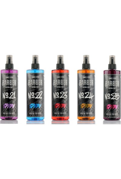 Barber Kolonya 150 ml Spey 5'li Set (No : 21-22-23-24-25) Barber Kolonya 150 ml Spey 5'li Set (No : 21-22-23-24-25)