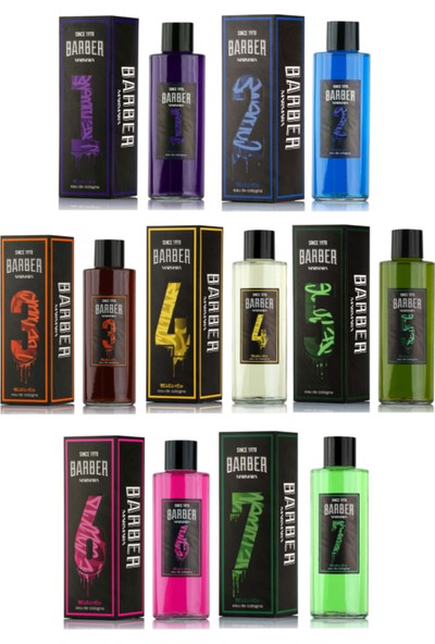 Barber Kutulu Kolonya 500ML Cam Şişe 7'li Set (No : 1-2-3-4-5-6-7) Barber Kutulu Kolonya 500ML Cam Şişe 7'li Set (No : 1-2-3-4-5-6-7)