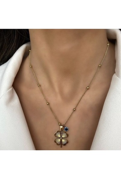 Eda Topçuklu Yonca Kolye