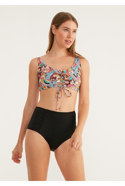 Yanı Pileli Yüksek Bel Bikini Alt Yanı Pileli Yüksek Bel Bikini Alt