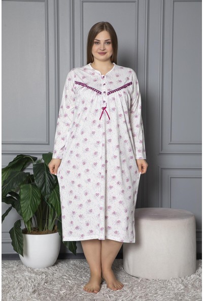 Seboteks Mevsimlik Uzun Kol Pamuklu Penye Büyük Beden Anne Gecelik 624 Seboteks Mevsimlik Uzun Kol Pamuklu Penye Büyük Beden Anne Gecelik 624