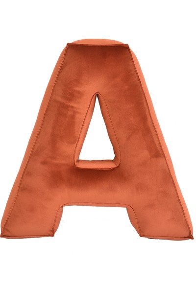 Ge Living A Harfi Şeklinde Yastık - Kiremit Kadife Dolgun Yüzey Kırlent