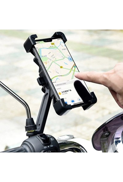 Adaman T1017 Aynaya Sabitlenen Metal Uzantılı Tam Vakumlu Motosiklet ve Otomobil Arkası Için Telefon Tutucu Adaman T1017 Aynaya Sabitlenen Metal Uzantılı Tam Vakumlu Motosiklet ve Otomobil Arkası Için Telefon Tutucu