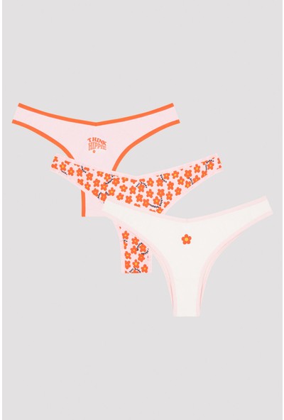 Penti Çok Renkli Hippie Flowers 3lü Brazilian Külot