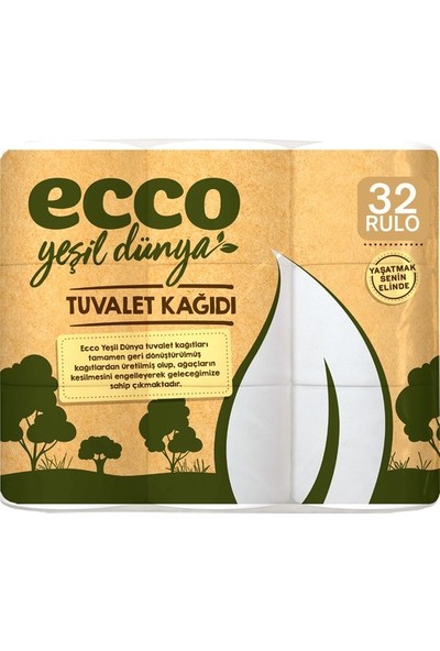 Ecco Yeşil Dünya Tuvalet Kağıdı 2 Katlı 32'li Rulo Ecco Yeşil Dünya Tuvalet Kağıdı 2 Katlı 32'li Rulo