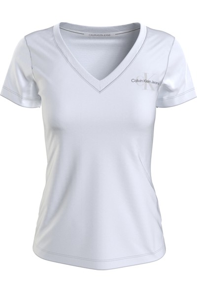 Calvin Klein J20J217932YAF V Yaka Normal Kalıp Beyaz Kadın T-Shirt Calvin Klein J20J217932YAF V Yaka Normal Kalıp Beyaz Kadın T-Shirt