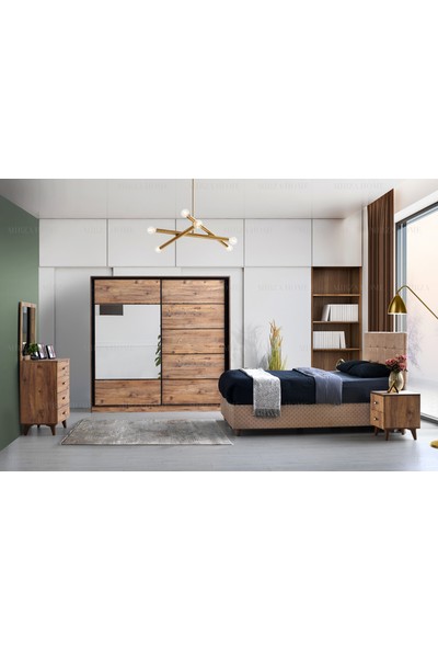 Mirza Home 2 Kapaklı Sürgülü Aynalı Gardrop Ceviz Mirza Home 2 Kapaklı Sürgülü Aynalı Gardrop Ceviz