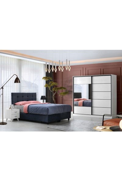 Mirza Home 2 Kapaklı Sürgülü Aynalı Gardrop Beyaz Mirza Home 2 Kapaklı Sürgülü Aynalı Gardrop Beyaz