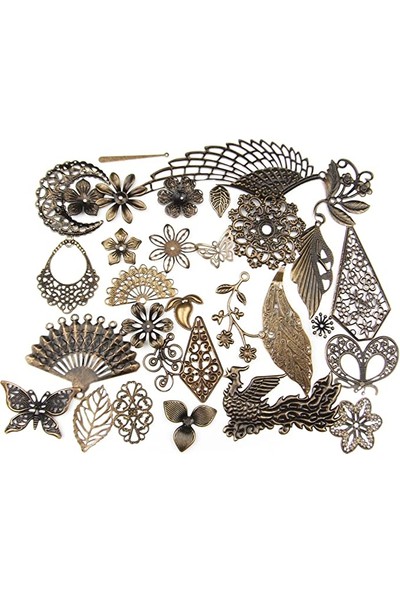 Charge Hepsi Bir Arada Karışık Antik Bronz Telkari Charm Kolye Takı Charge Hepsi Bir Arada Karışık Antik Bronz Telkari Charm Kolye Takı