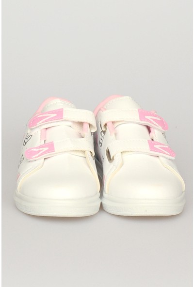 Pembe Potin Rahat Taban Cırtlı Tavşanlı Çocuk Ayakkabısı 001-1630-22