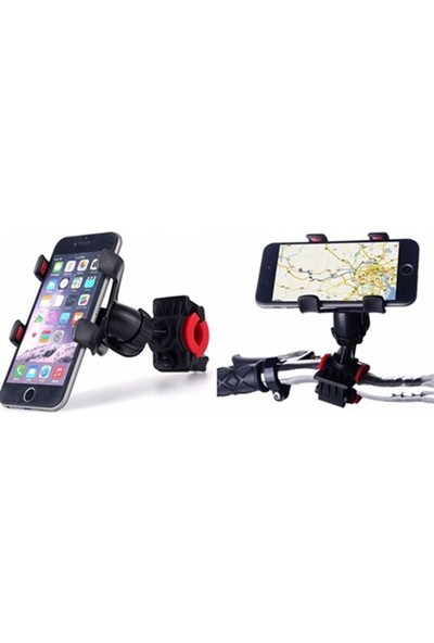 Motosiklet ve Bisiklet Için Telefon Tutucu Tutacağı Gidon Bağlantılı / Dikey - Yatay