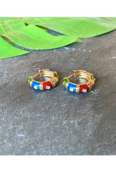 Misto Renkli Çelik Halka Küpe