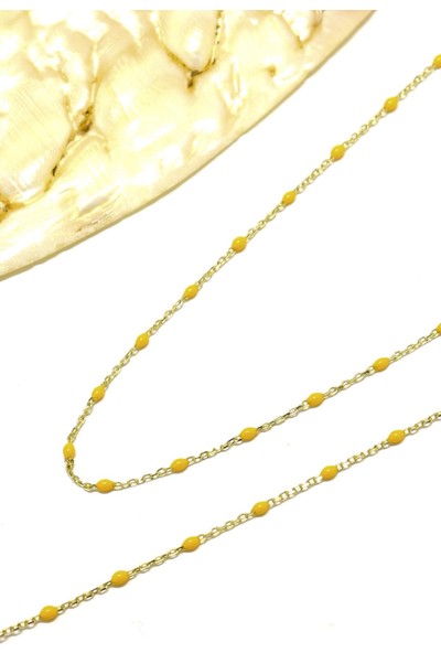 Akay Gold Mini Sarı Mineli Boncuklu Zincir Set 14 Ayar Sarı Altın Akay Gold Mini Sarı Mineli Boncuklu Zincir Set 14 Ayar Sarı Altın