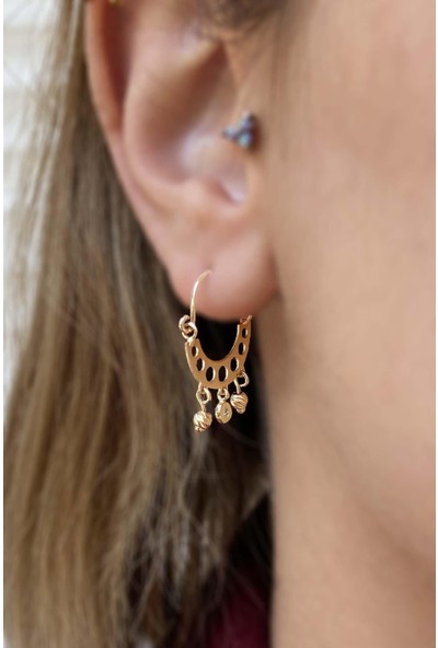 Akay Gold Sepet Ucu Dorika Küpe