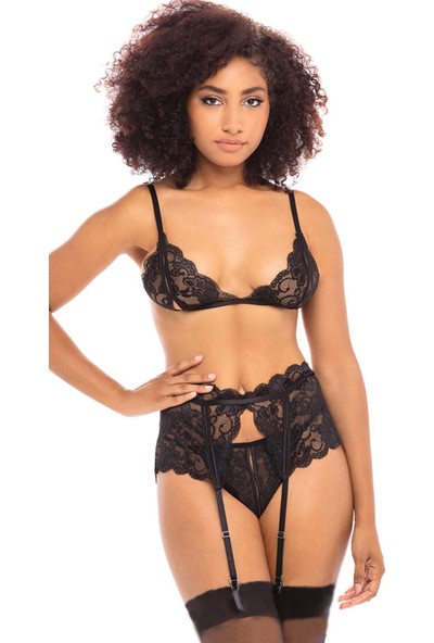 QP Secret Kadın Siyah Sütyen Külot Jartiyer İç Çamaşır Takım QP Secret Kadın Siyah Sütyen Külot Jartiyer İç Çamaşır Takım