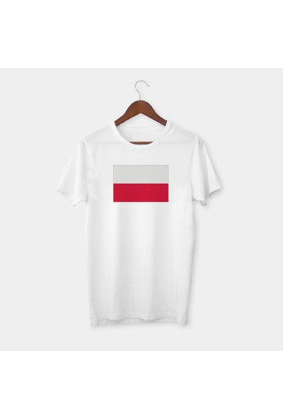 Polonya Bayrağı Baskılı T-Shirt Tişört