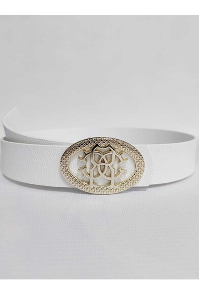 Kemerix Kadın Gold Tokalı Beyaz Kemer KXXG10375