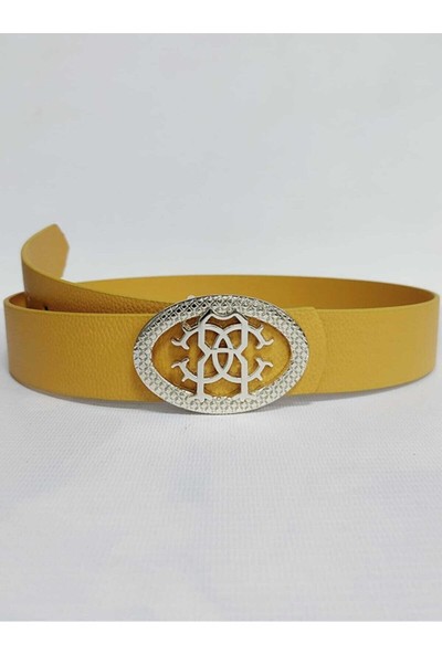 Kemerix Kadın Gold Tokalı Hardal Sarı Kemer KXXG10375