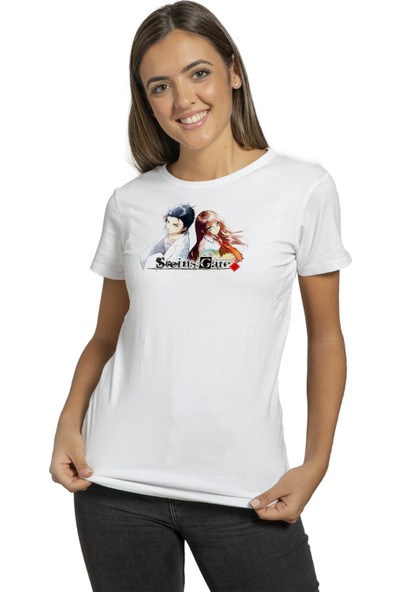 Anime Steins Gate Baskılı T-Shirt Tişört Anime Steins Gate Baskılı T-Shirt Tişört