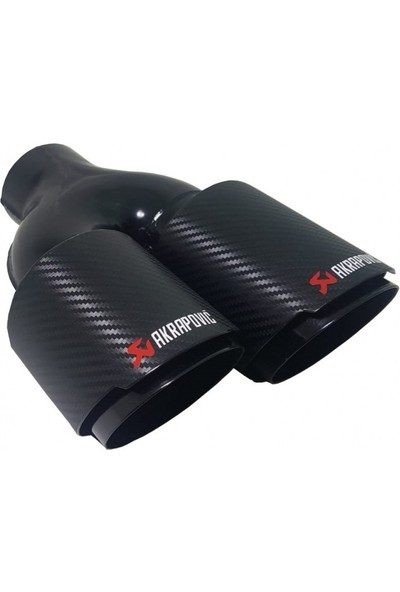Akrapovic 76 Lık Çiftli Sağ Akrapoviç Içi Siyah Egzoz Başlığı Eksoz Kafası Egsoz Çift 76 mm Karbon