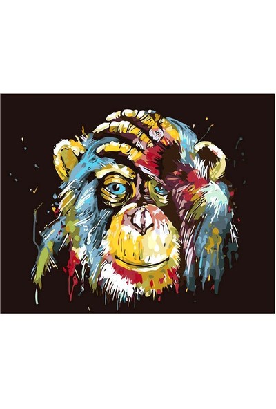 Hobi Tedarik Biçare Orangutan Çerçevesiz 40X50 Sayılarla Boyama Hobi Seti