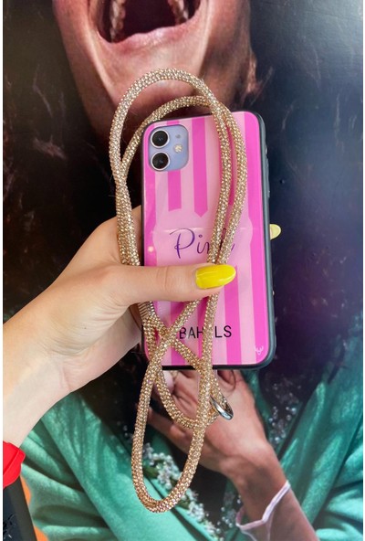 Bahels Bronz Renk Trend Taşlı Telefon Boyun Askısı Bahels Bronz Renk Trend Taşlı Telefon Boyun Askısı